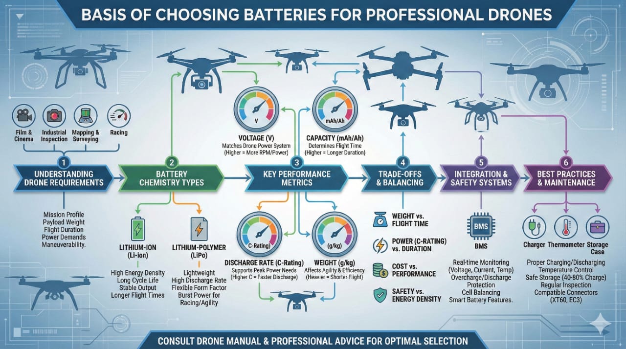 How to Choose Batteries for a Professional Drone? - FlapOne Aviation Blog